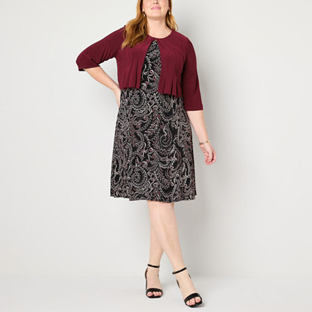 Click here for Danny & Nicole Womens Leaf Jacket Dress Plus  2x... prices