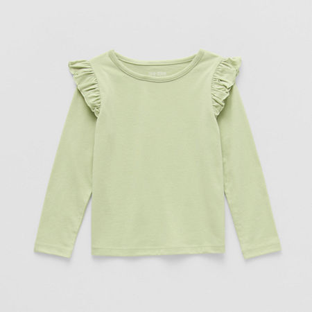 Okie Dokie Toddler & Little Girls Round Neck Long Sleeve T-Shirt  6  Green