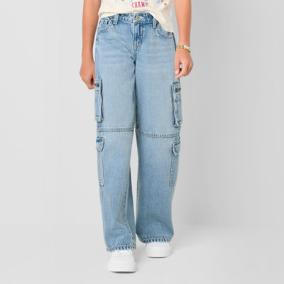 Thereabouts Girls Low Rise Wide Leg Cargo Pant, Color: Sky Wash - JCPenney