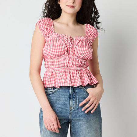Click here for Arizona Womens Juniors Straight Neck Peplum Top  L... prices