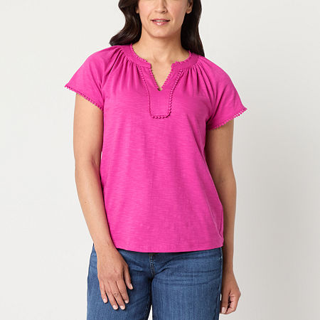 Click here for St. Johns Bay Womens Split Crew Neck Short Sleeve... prices