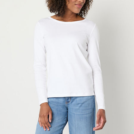 Click here for St. Johns Bay Womens Crew Neck Long Sleeve Tall T-... prices