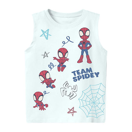 Click here for Toddler Boys Crew Neck Sleeveless Spiderman Tank T... prices