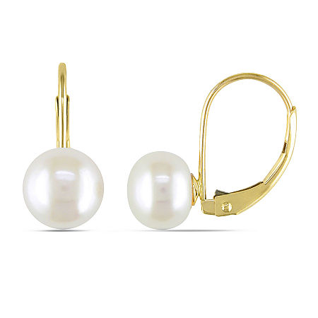 Click here for Cultured Freshwater Button Pearl 10K Yellow Gold E... prices
