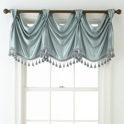 Royal Velvet Hilton Rod-Pocket Waterfall Valance, Color: Burnt Henna ...