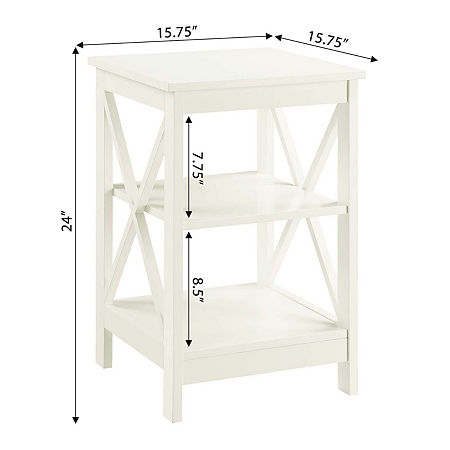 Click here for Oxford End Table with Shelves  One Size  White prices