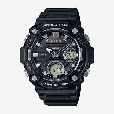 Click here for Casio Mens Black Strap Watch Aeq120-1av  One Size prices