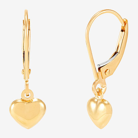 Click here for Womens 14K Gold Heart Drop Earrings  One Size prices