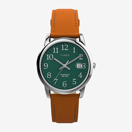 Click here for Timex Easy Reader Mens Brown Leather Strap Watch T... prices