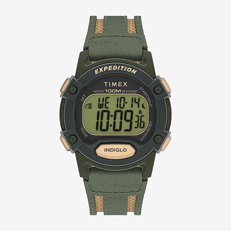 Click here for Timex Expedition Mens Chronograph Green Leather St... prices