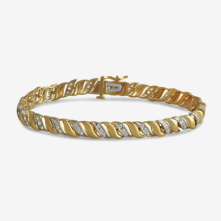 Click here for Womens 14K Gold Over Silver 7.25 Inch Link Chain B... prices