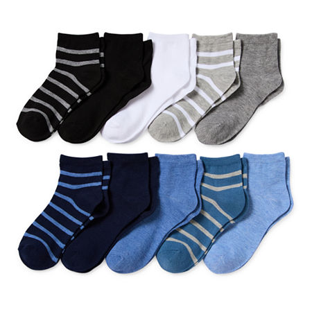 Click here for Thereabouts Little & Big Kid Boys 10 Pair Quarter... prices