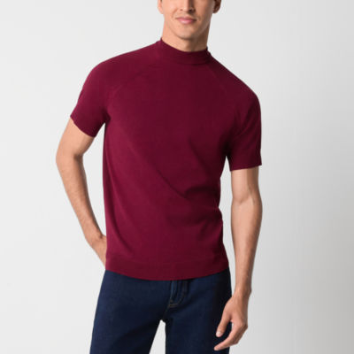 J. Ferrar Mens Mock Neck Short Sleeve Pullover Sweater - JCPenney