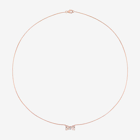 Click here for Womens Genuine Pink Morganite 10K Rose Gold Bow 17... prices