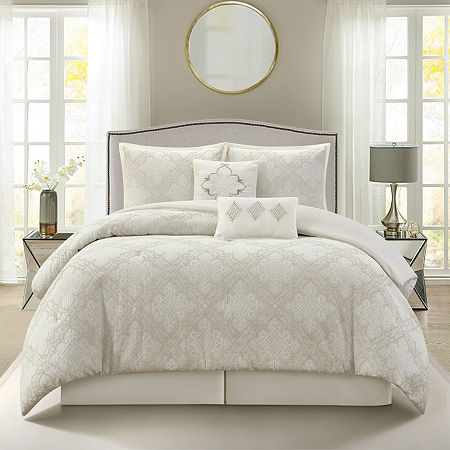 Stratford Park Prissa Medallion 6-Pc. Comforter Set  California King - White