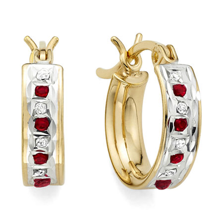 Click here for Lead Glass-Filled Ruby & Diamond Accent 18K Gold O... prices