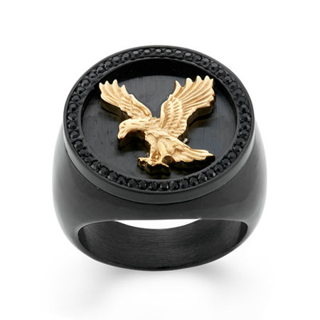 Click here for Mens Crystal Stainless Steel & Black IP Eagle Sign... prices