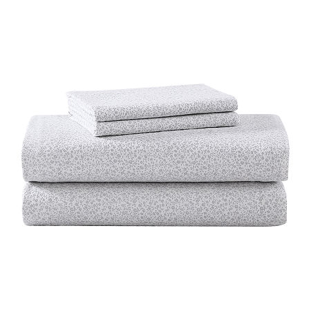 Laura Ashley Cotton Flannel 4-Piece Sheet Set  Queen - Chelsie Vine