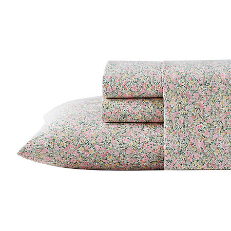 Laura Ashley Cotton Percale 3-Pc. Sheet Set  Twin - Loveston Pink