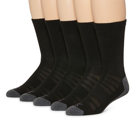 Click here for Xersion Running Mens 5 Pair Crew Socks  10-13  Bla... prices