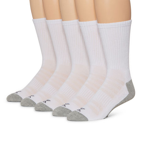 Click here for Xersion Running Mens 5 Pair Crew Socks  10-13  Whi... prices