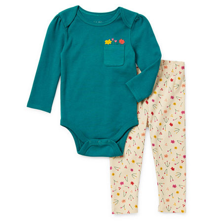 Click here for Okie Dokie Baby Girls 2-pc. Pant Set  Newborn  Blu... prices