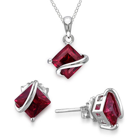 Click here for Lab-Created Ruby Sterling Silver Earrings & Pendan... prices