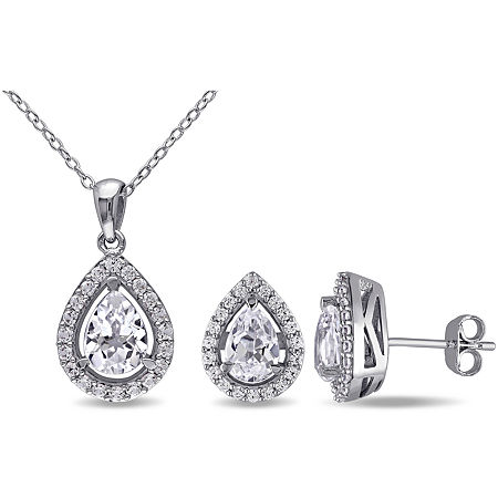 Click here for Lab-Created White Sapphire Sterling Silver Earring... prices