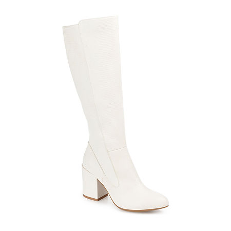 Journee Collection Womens Tavia Wide Calf Knee High Boots - White