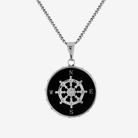Click here for Compass Mens Stainless Steel 24 Inch Pendant Neckl... prices