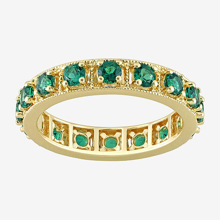 Click here for Womens Lab Created Green Emerald 18K Gold Over Sil... prices