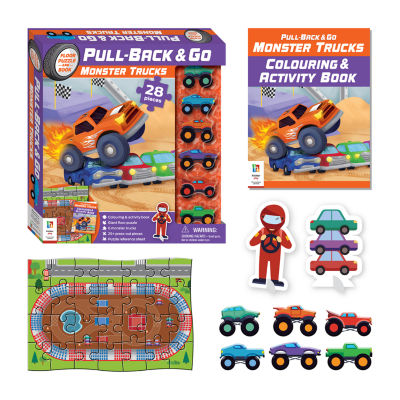 Hinkler Pull-Back-And-Go: Monster Trucks Floor Puzzle Play Mat Puzzle ...