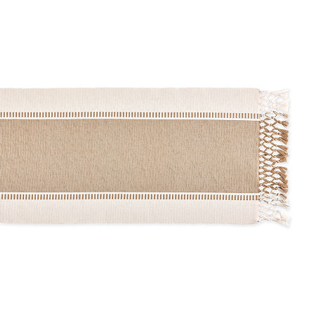 Design Imports Dobby Stripe Table Runner  13 x 72 - Brown