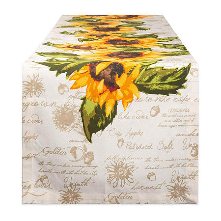 Rustic Sunflowers Printed Table Runner 14 X 72 - Yellow