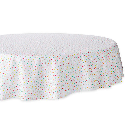 Multi Polka Dots Print Table cloth 70 Round - Aqua