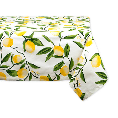 Lemon Bliss Print Table cloth 52 X 52 - Yellow