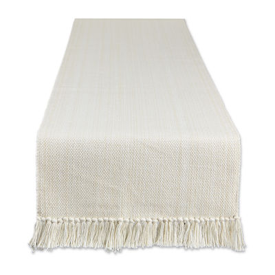 Design Imports Natural Variegated Fringe Table Runner CAMZ12097, Color ...