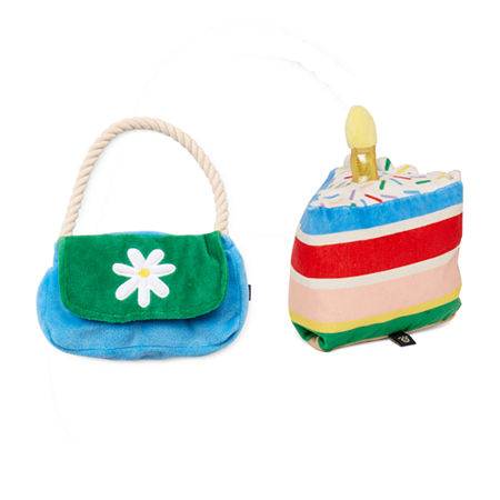 Click here for Paw & Tail Cake And Purse 2-pc. Dog Plush Toy  One... prices
