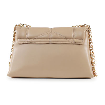 Nicole Miller Large Quilted Chain Shoulder Bag, Color: Ivory - JCPenney