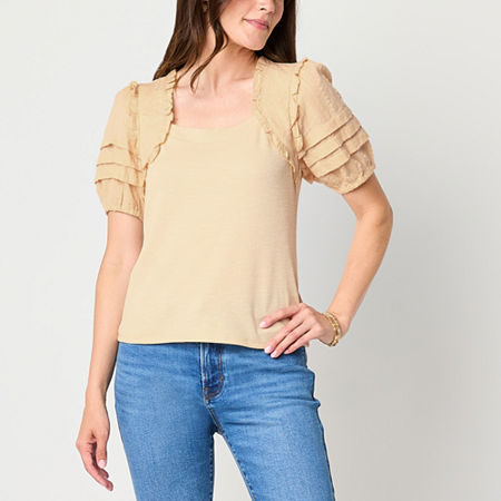 Click here for Frye and Co. Womens Square Neck Short Sleeve Blous... prices