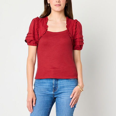 Click here for Frye and Co. Womens Square Neck Short Sleeve Blous... prices