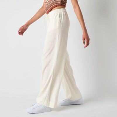 Arizona Linen Womens Low Rise Straight Drawstring Pant - Juniors - JCPenney