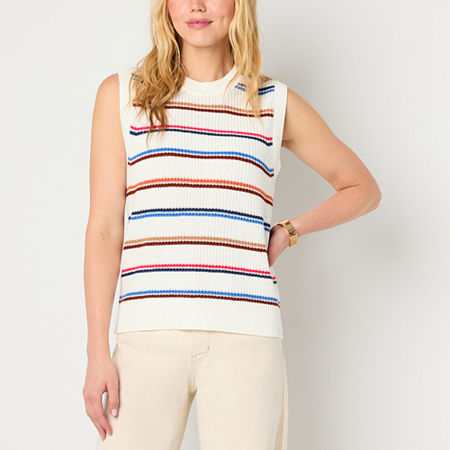 Click here for St. Johns Bay Womens Crew Neck Sleeveless Striped... prices