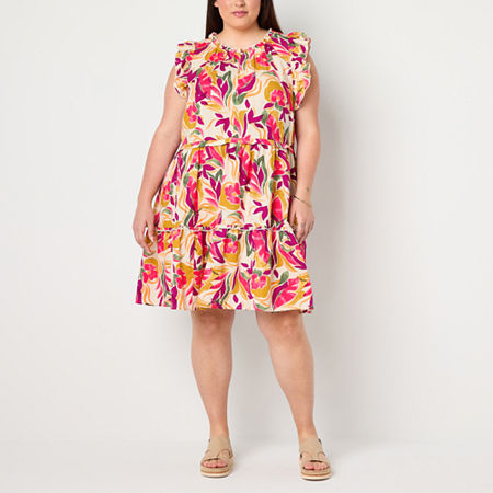 Click here for St. Johns Bay Womens Sleeveless Floral Plus Drop W... prices
