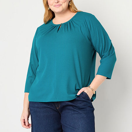Click here for Liz Claiborne Womens Plus Keyhole Neck 3/4 Sleeve... prices