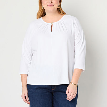 Click here for Liz Claiborne Womens Plus Keyhole Neck 3/4 Sleeve... prices