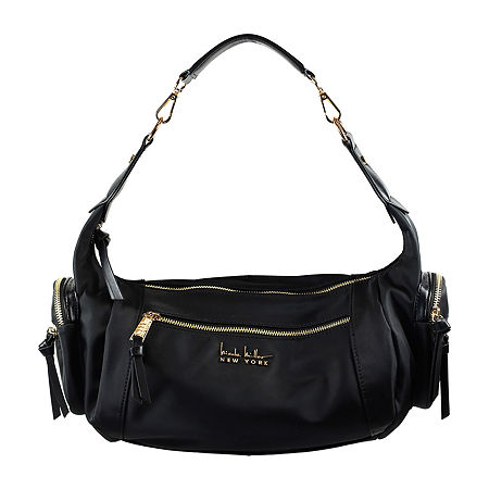 Click here for Nicole Miller Nylon Zip Shoulder Bag  One Size  Bl... prices