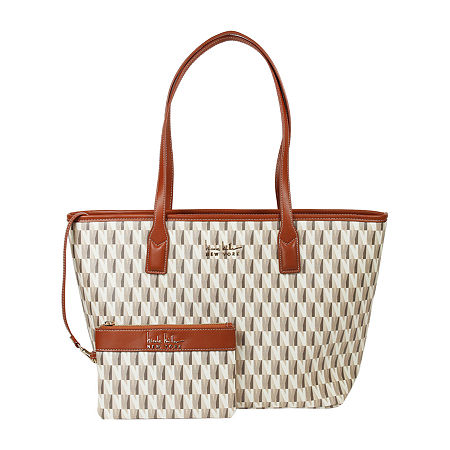 Click here for Nicole Miller Monogram Tote Bag  One Size  White prices