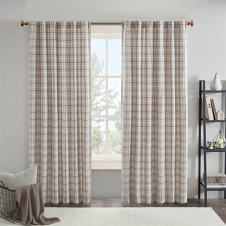 Anaheim Plaid Curtain 1 Panel for bedroom  Rob Pocket/Back Tab fit up to 1.25 inches rod Single Curtain Panel for Living Room  Width 50 length 95 inch