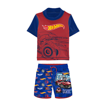 Click here for Toddler Boys Uv Protection Hot Wheels 2-pc. Rash G... prices
